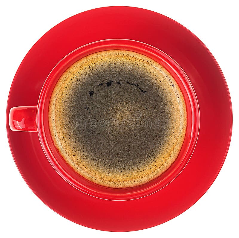 Red Ceramic Cup Hot Aromatic Coffee Isolated White Background View ...