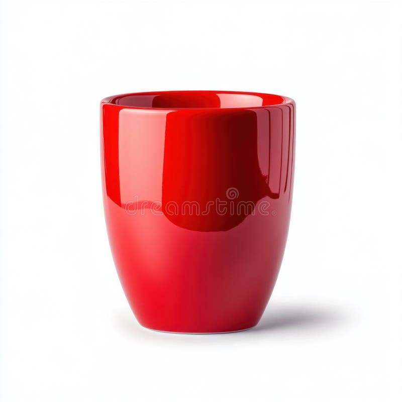 Red Ceramic Cup Isolated on White Background Stock Illustration ...
