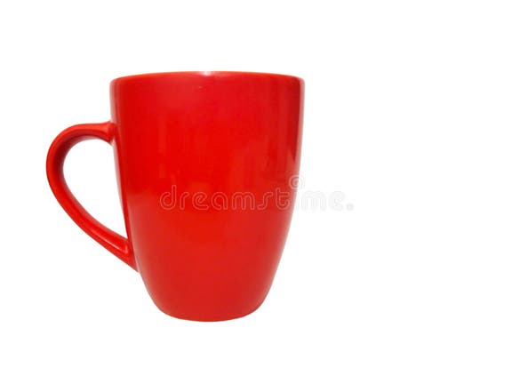Red Ceramic Cup or Mug Isolated on White Stock Image - Image of ...
