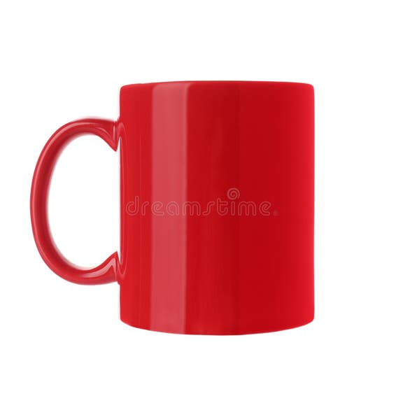 Red Ceramic Mug Isolated on White. Mockup for Design Stock Photo ...