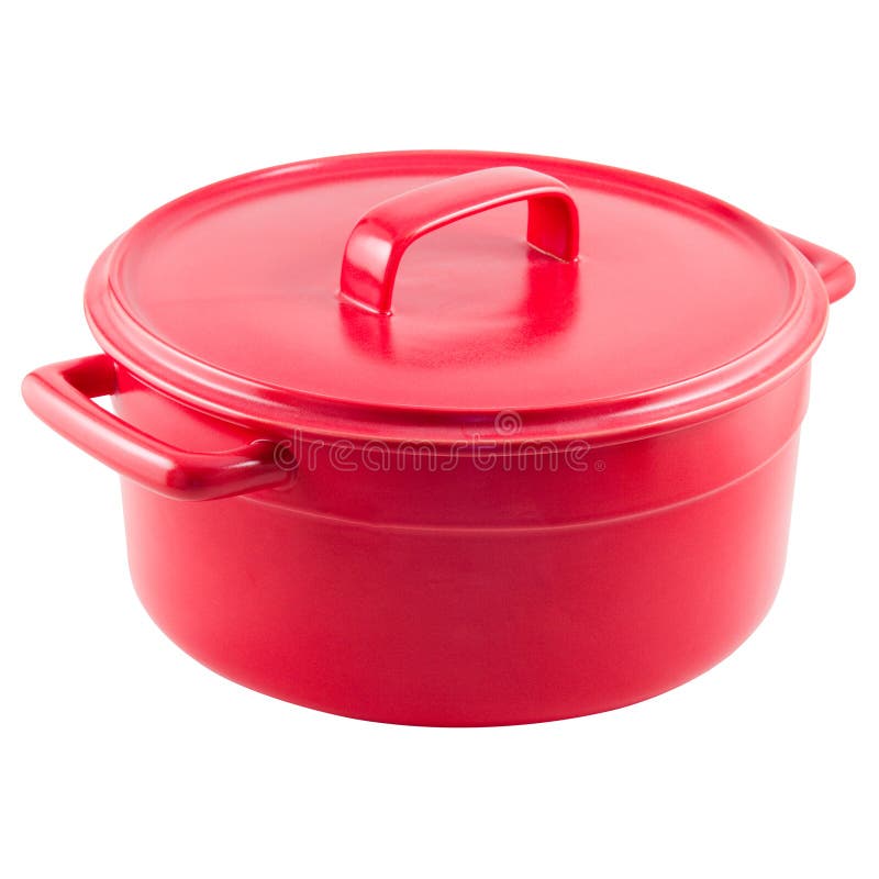 Red Ceramic Pot, Modern Ware, Isolated on White Background Stock Image ...