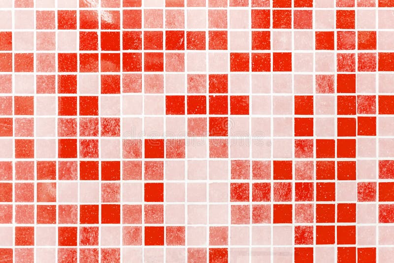 Red Ceramic Tile Mosaic Abstract Pattern Square Design Bath or Pool ...