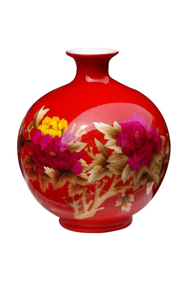 Red porcelain vase stock photo. Image of shiny, product - 7348464