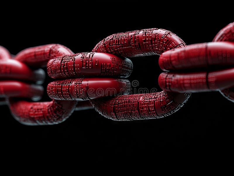 A Red Chain with a Black Background Stock Photo - Image of chain, stand ...