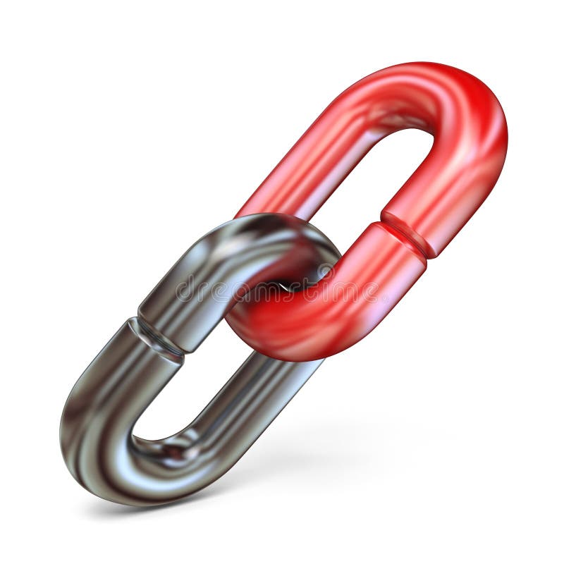 Red Chain Link Icon 3D Rendering Illustration Stock Illustration ...