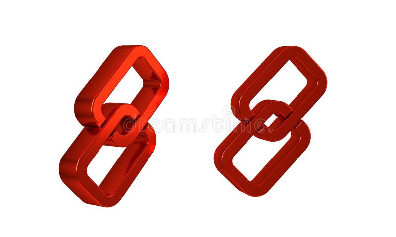 Red Chain Link Icon Isolated on Transparent Background. Link Single ...