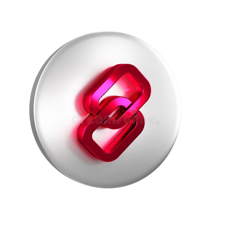 Red Chain Link Icon Isolated on Transparent Background. Link Single ...