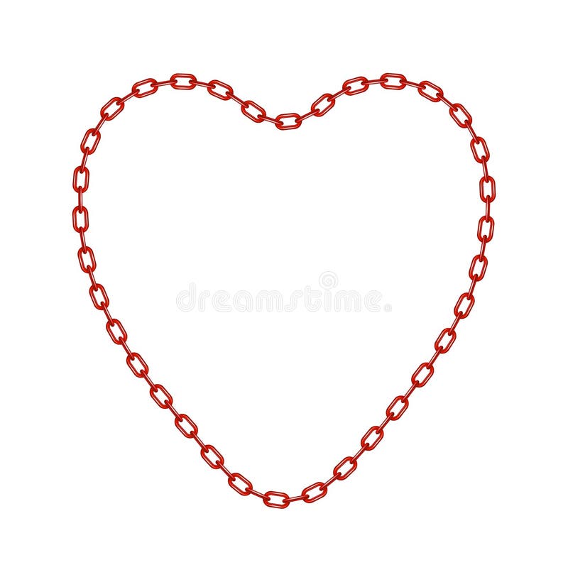 Red Chain In Shape Of Heart Stock Vector - Illustration of close, heart ...