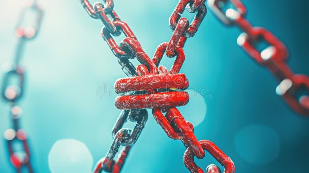 Ai Generative. Red Chains Intertwined, Symbolizing Debt Trap Cycle ...