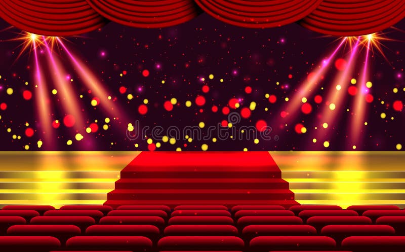 Red chair in the hall stock vector. Illustration of event - 157164426