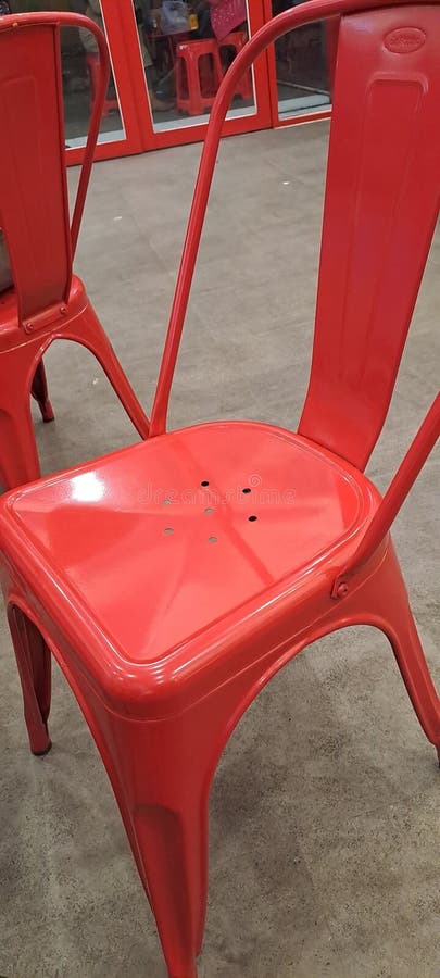 The Red Chair Inside the Ice Cream Shop Stock Image - Image of iron ...