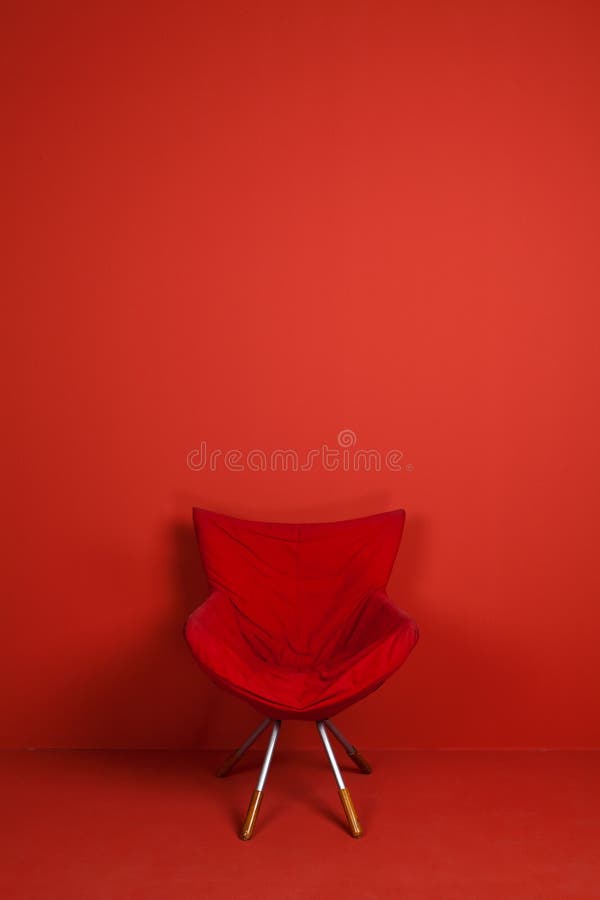 Red chair on a white room stock photo. Image of flat, enviroment - 9172120