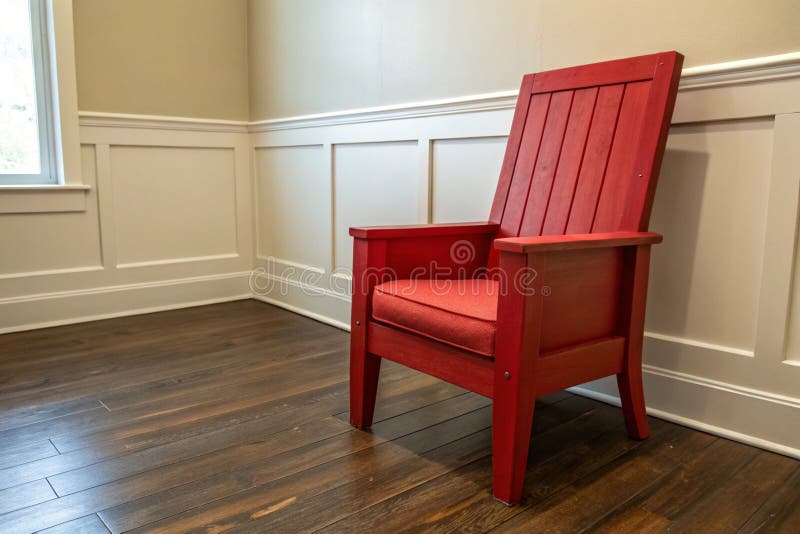 Red chair in room stock illustration. Illustration of cozy - 374425419