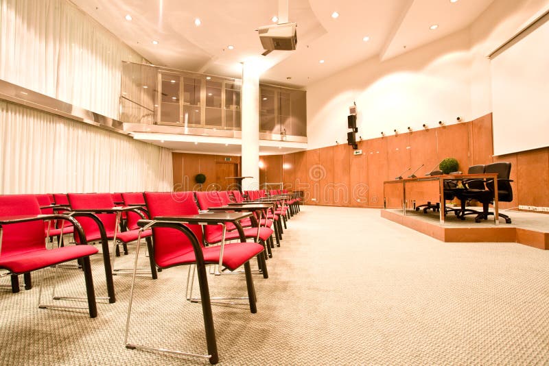 Video Conference Hall, Wide-angle Overview. Stock Image - Image of ...