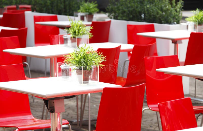 Red chairs cafe stock photo. Image of empty, chairs, chair - 22746728