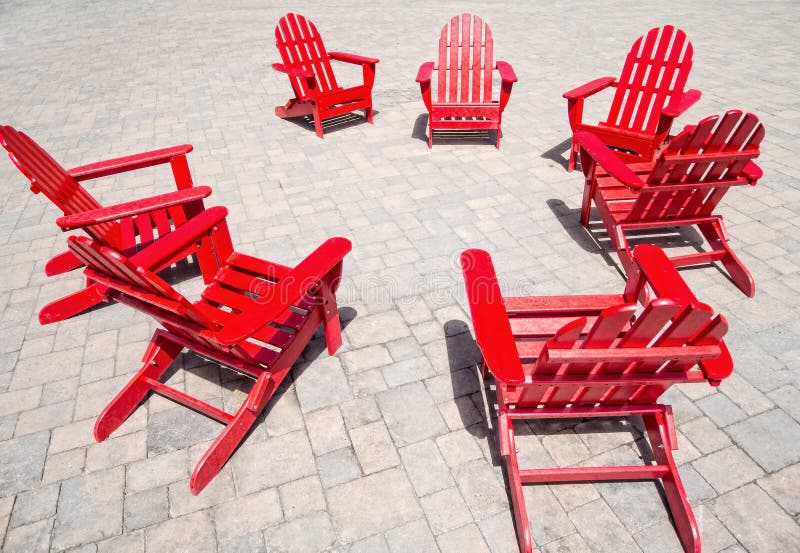 Red chairs stock image. Image of furniture, landscaped - 41803335