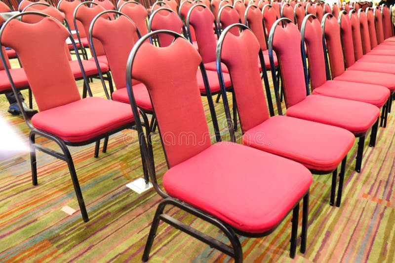 Red Chairs of a Conference Room Stock Image - Image of chairs, seminar ...