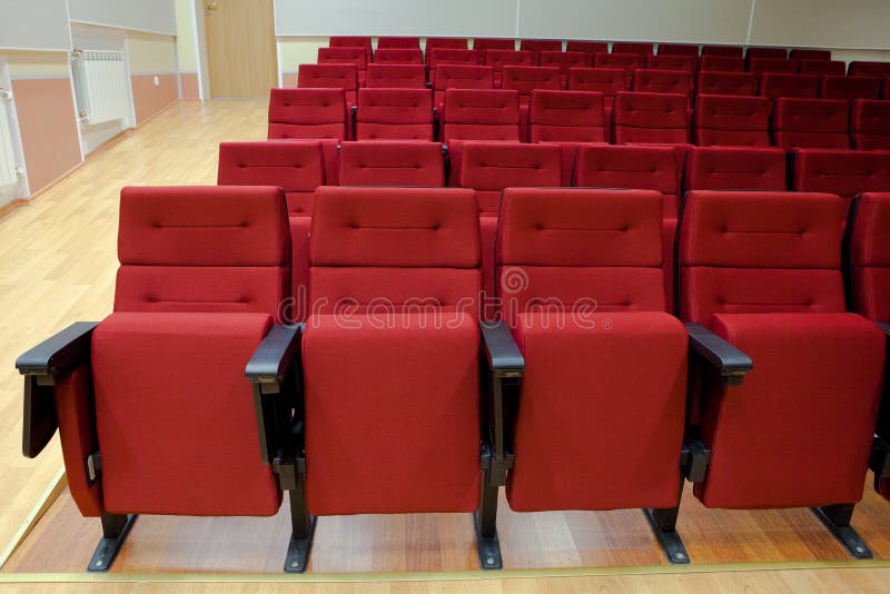 Red chairs in the hall stock photo. Image of modern, industry - 11206434