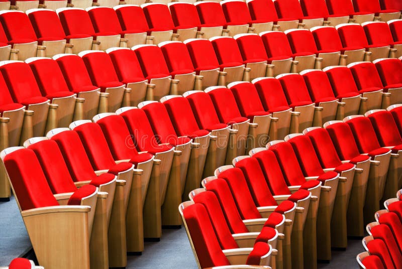 Red Chairs. Hall for Presentation Stock Photo - Image of contemporary ...