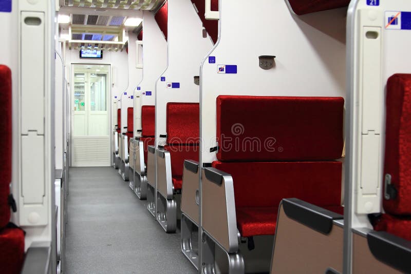 Red Chairs on High Speed Train Stock Image - Image of central, journey ...