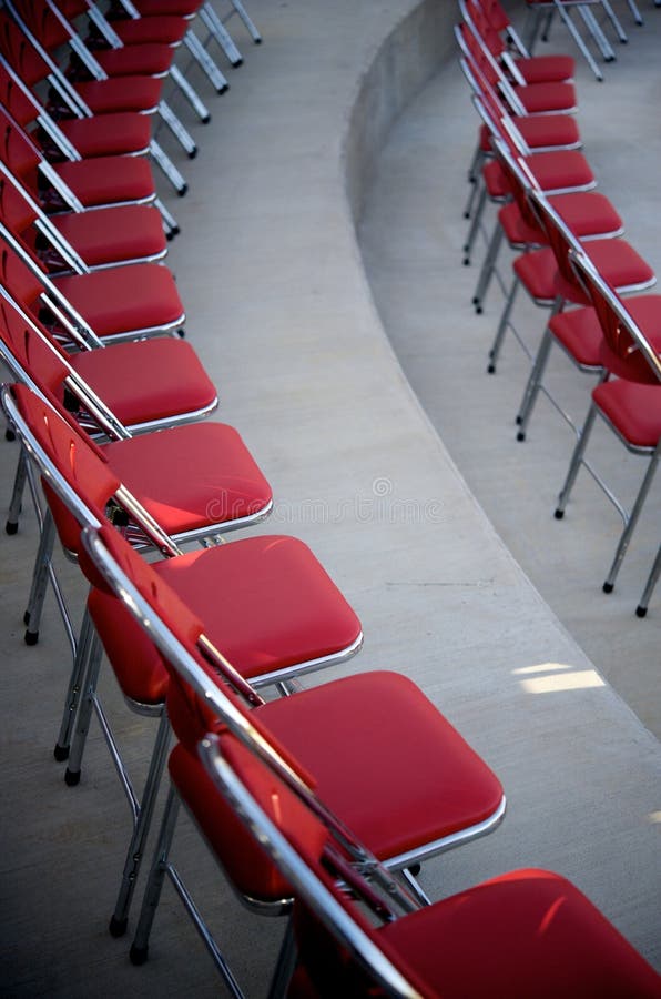 Red chairs in rows stock image. Image of convention, meeting - 5508803