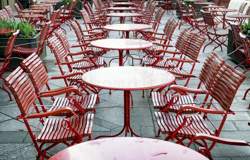 Red chairs stock photo. Image of folding, idyllic, striped - 39796946