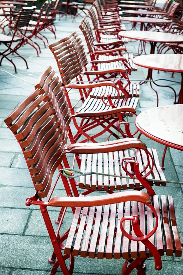 Red chairs stock image. Image of fashioned, wooden, folding - 40220787