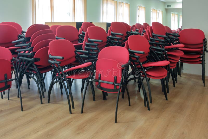 Red chairs stacked stock image. Image of armchair, design - 218229431