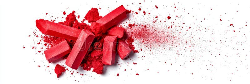 Red Chalk Pieces and Dust Flying Effect Explode this Image Showcases ...