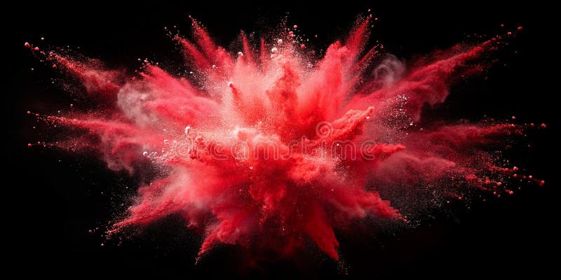 Red Chalk Powder Explosion Abstract Background AI-Generated Content ...