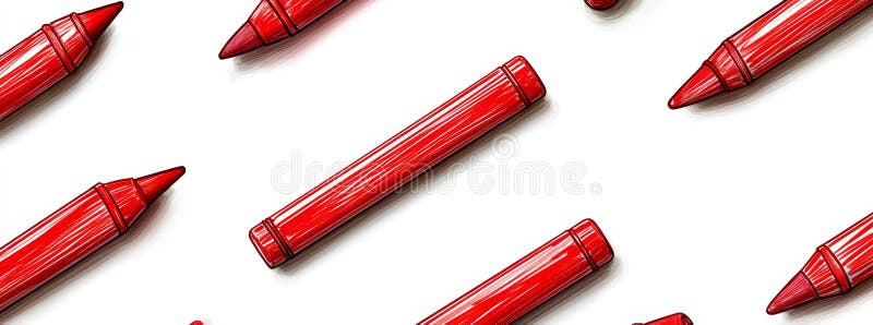 Red Chalk Strokes Form an Underline, Accentuated by Chalk Pen Marks ...