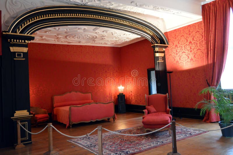 Red Chamber with an arch stock photo. Image of light - 78020394