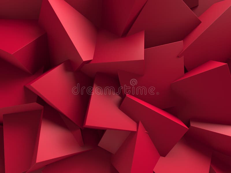 Red Chaotic Cubes Structure. Abstract Design Background Stock ...