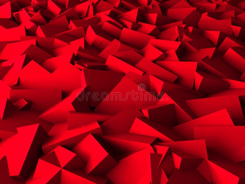 Red Chaotic Cubes Wall Background Stock Illustration - Illustration of ...