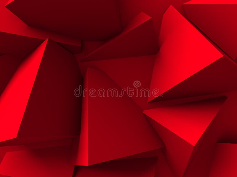 Red Chaotic Cubes Wall Background Stock Illustration - Illustration of ...
