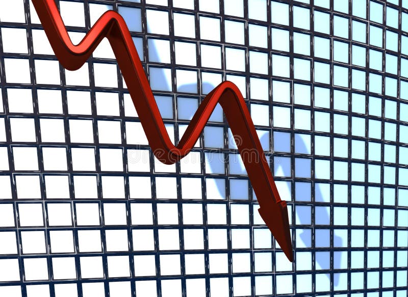 Red Chart Falling stock illustration. Illustration of recession - 14523222