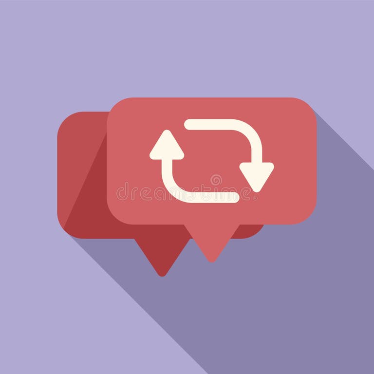 Red Chart Repost Icon Flat Vector. Repost Graphic Stock Illustration ...