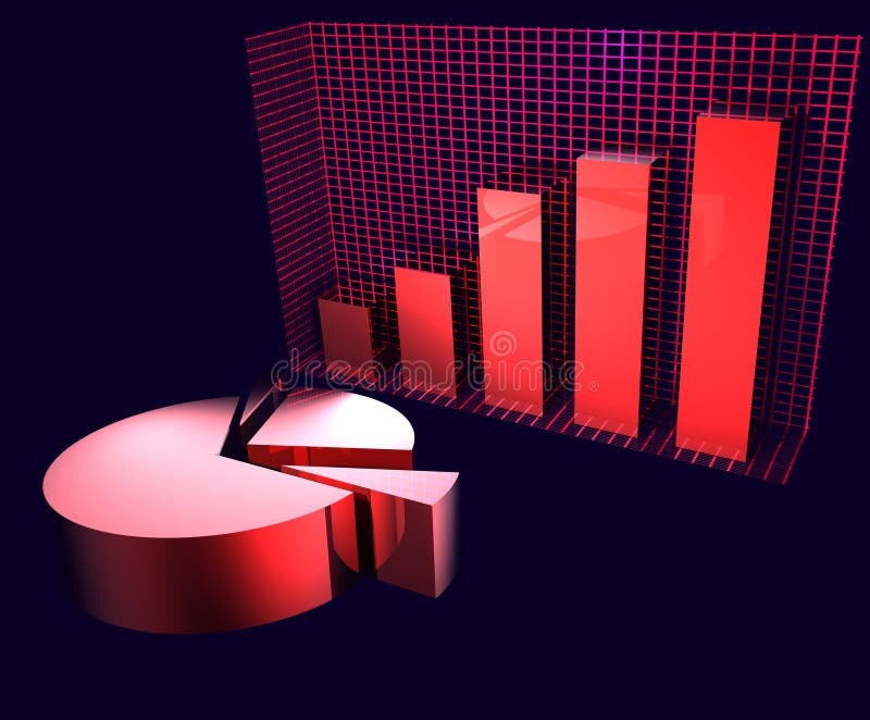 Red Charts over Blue stock illustration. Illustration of composition ...