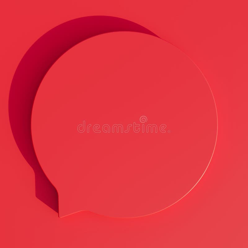 Red Chat Bubble. Communication, Announcement Concept. 3D Rendering ...