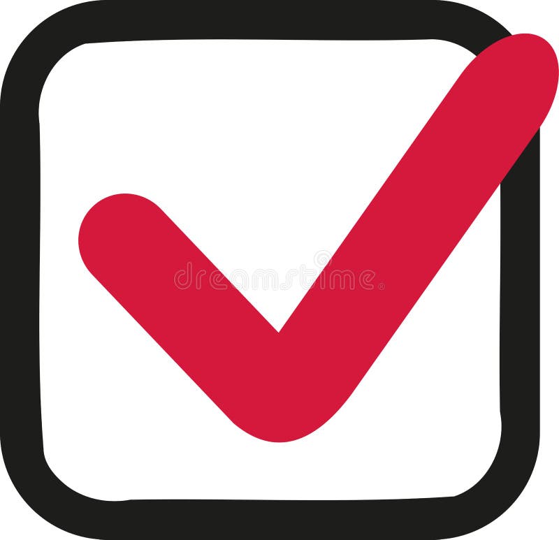 Red check in black box stock vector. Illustration of checklist - 107159445