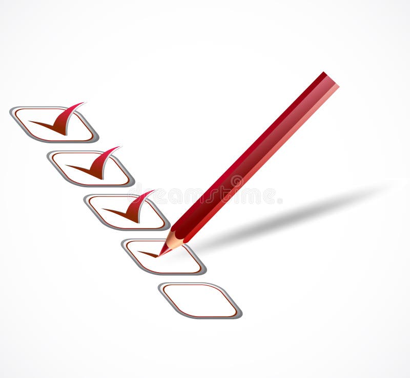 Red check list. Vector stock vector. Illustration of correct - 29133479