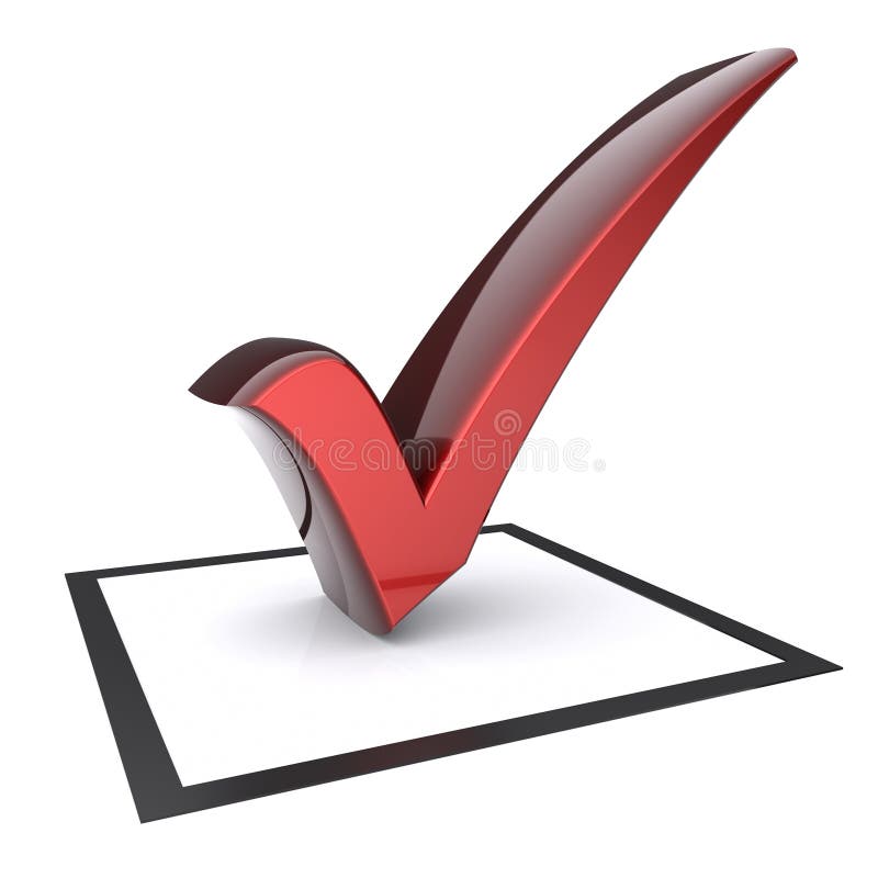 Red check mark stock illustration. Illustration of white - 22156291