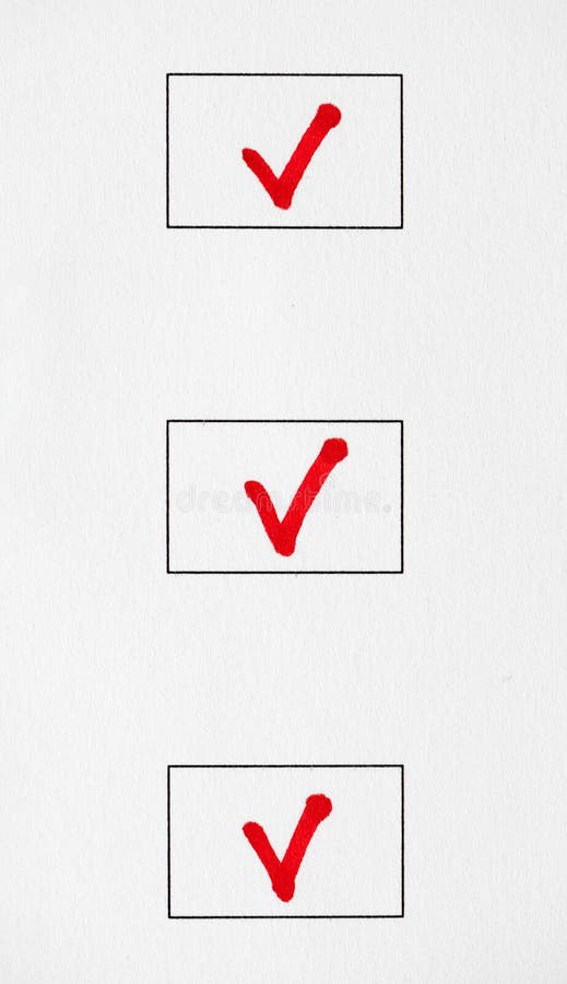 Red Check Mark Drawn with Marker on Paper, Macro Photo Stock Photo ...