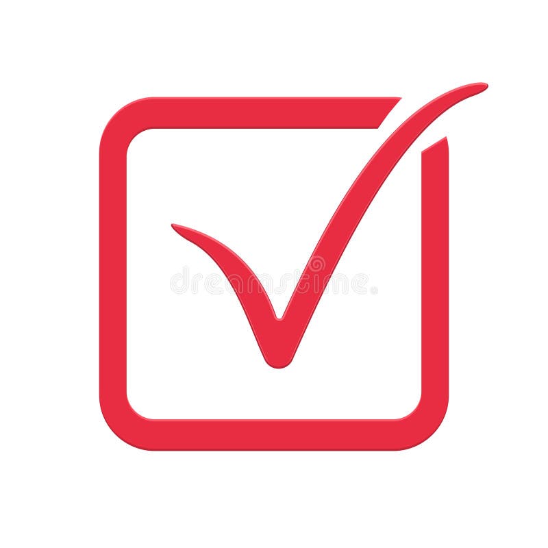 Red check mark icon stock vector. Illustration of sign - 173682059
