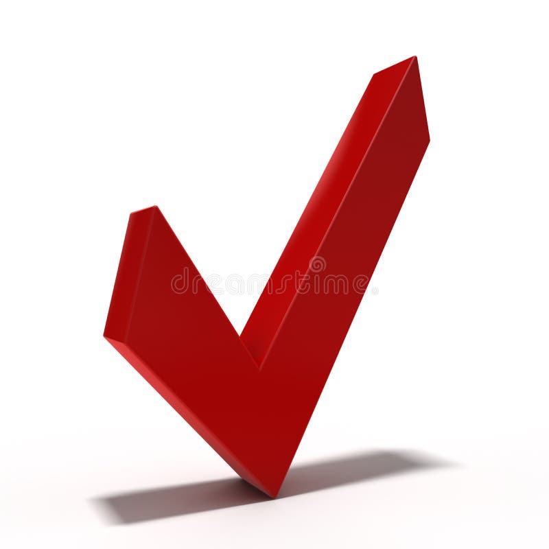 Red Check Mark Icon. 3D Render Stock Illustration - Illustration of ...