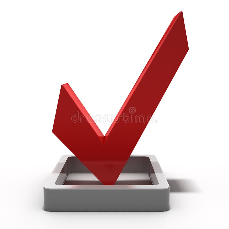 Red Check Mark Icon. 3D Render Stock Illustration - Illustration of ...