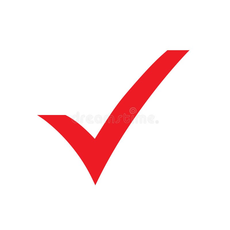 Red Check Mark Icon. Tick Symbol in Black Color, Vector Illustration ... Red Check Mark Icon. Tick Symbol in Black Color, Vector Illustration ...
