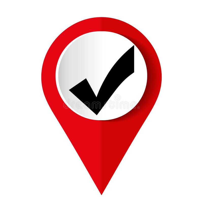 Red Check Mark Icon. Tick Symbol in Red Color, Vector Illustration ...