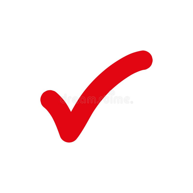 Red Check Mark Icon. Tick Symbol in Red Color, Vector Illustration ...