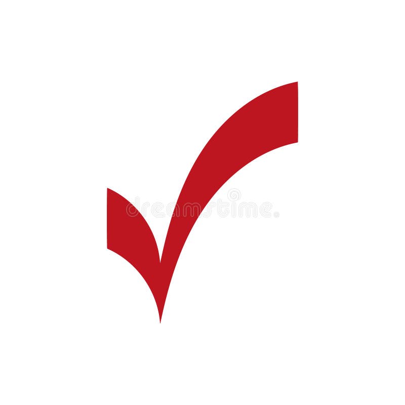 Red Check Mark Icon. Tick Symbol, Tick Icon Vector Illustration Stock ...